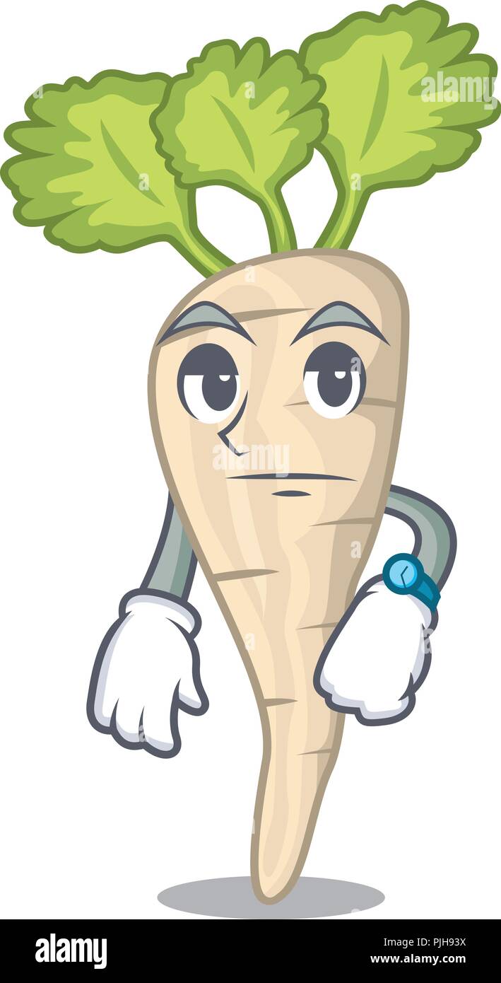 Waiting fresh organic parsnip vegetable cartoon style Stock Vector ...