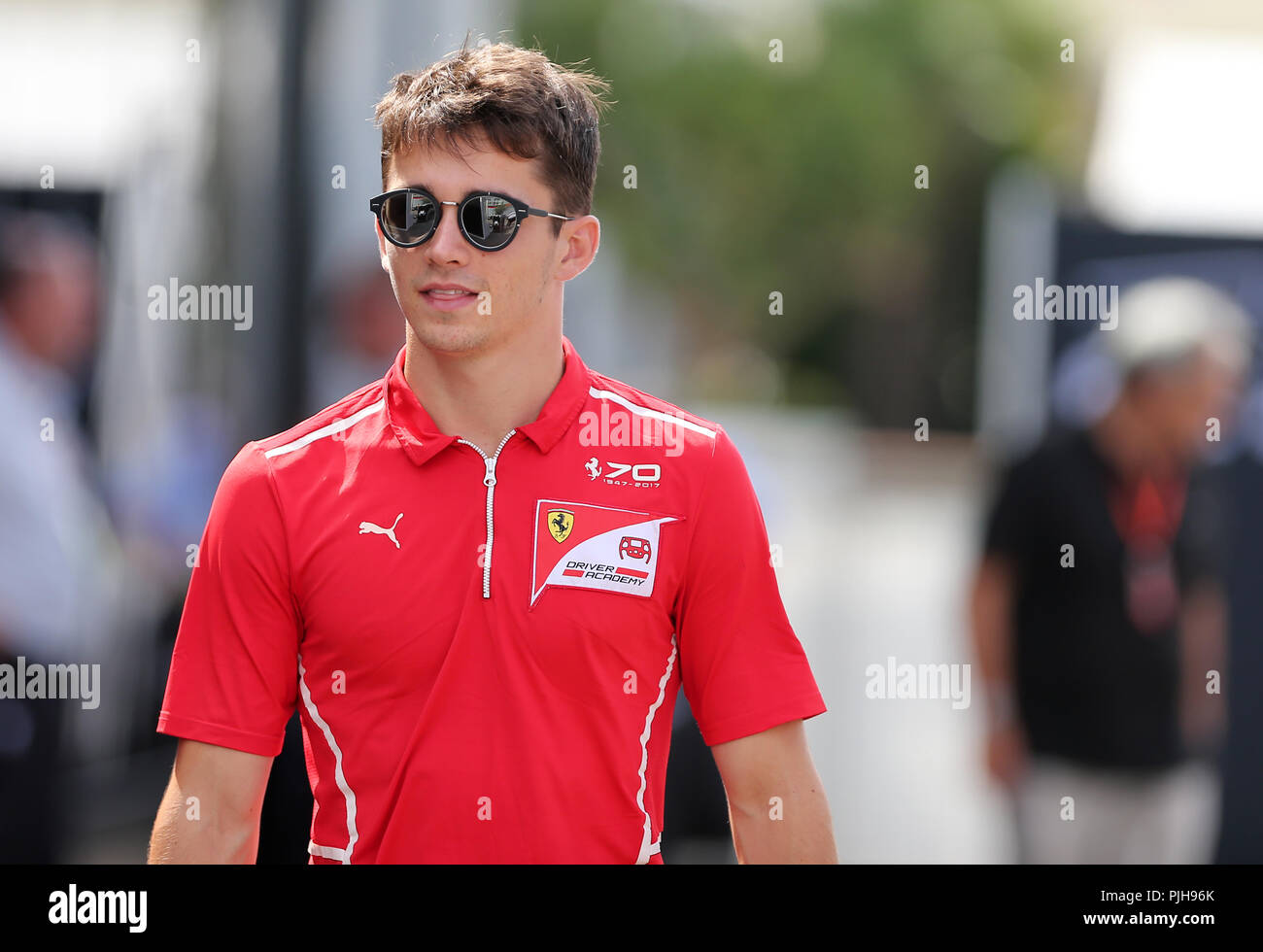 Charles Leclerc of Monaco and Ferrari in the paddock during the Formula ...