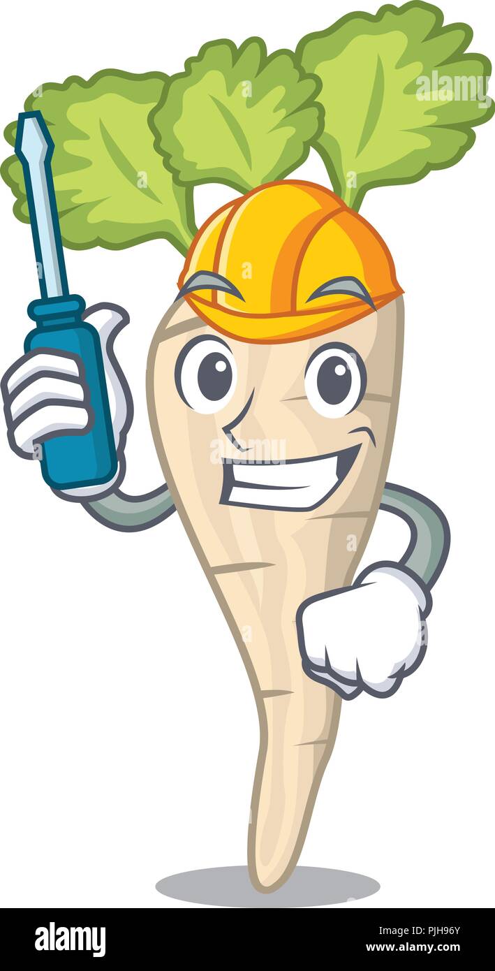 Automotive fresh organic parsnip vegetable cartoon style Stock Vector ...