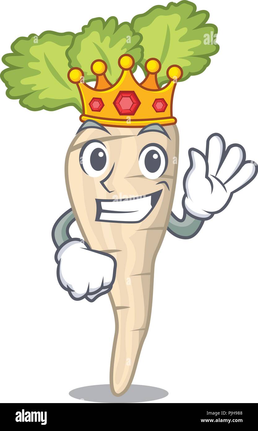 King fresh organic parsnip vegetable cartoon style Stock Vector Image ...