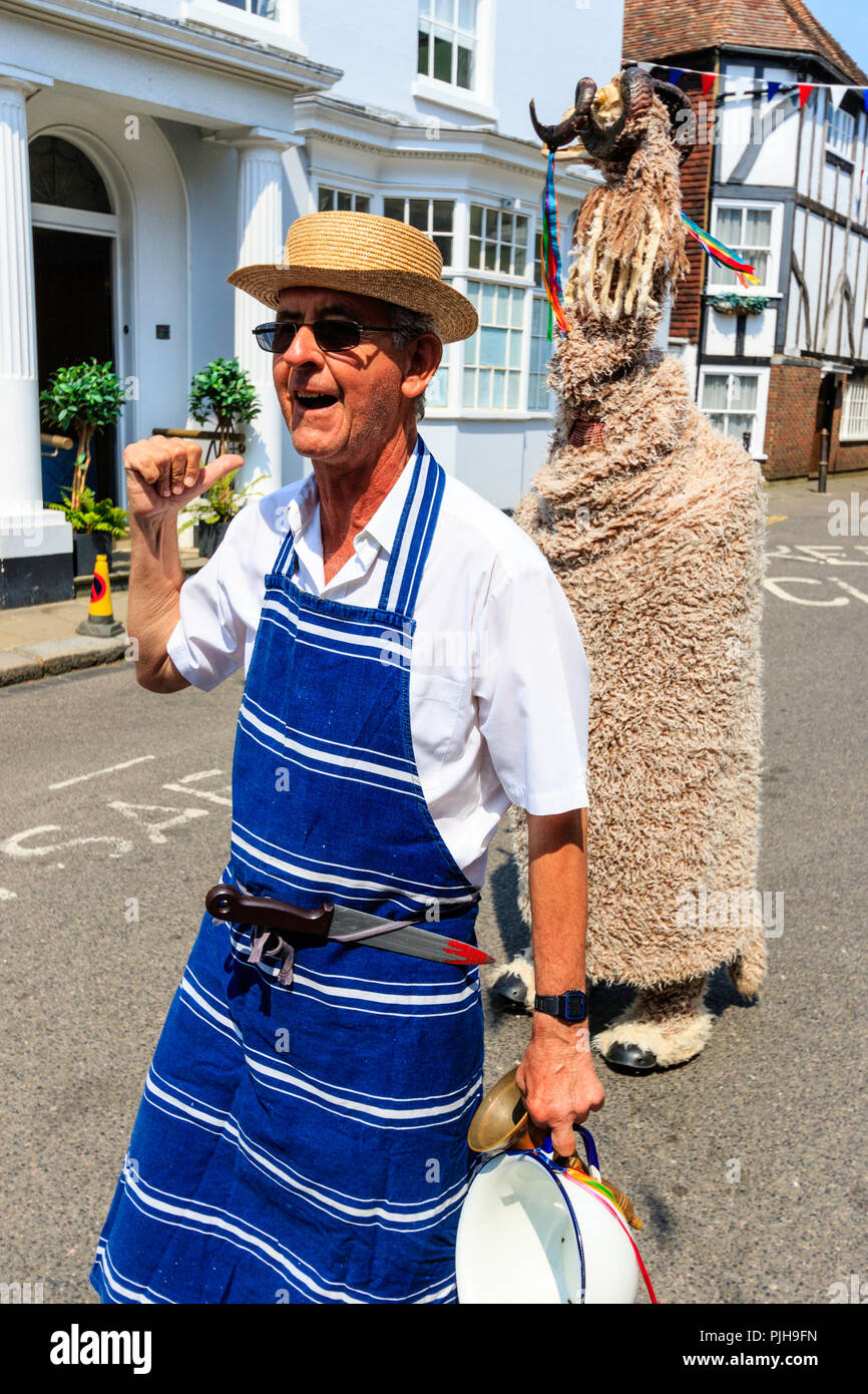 The Thameside Mummers perform a mummer play in the medieval town of ...