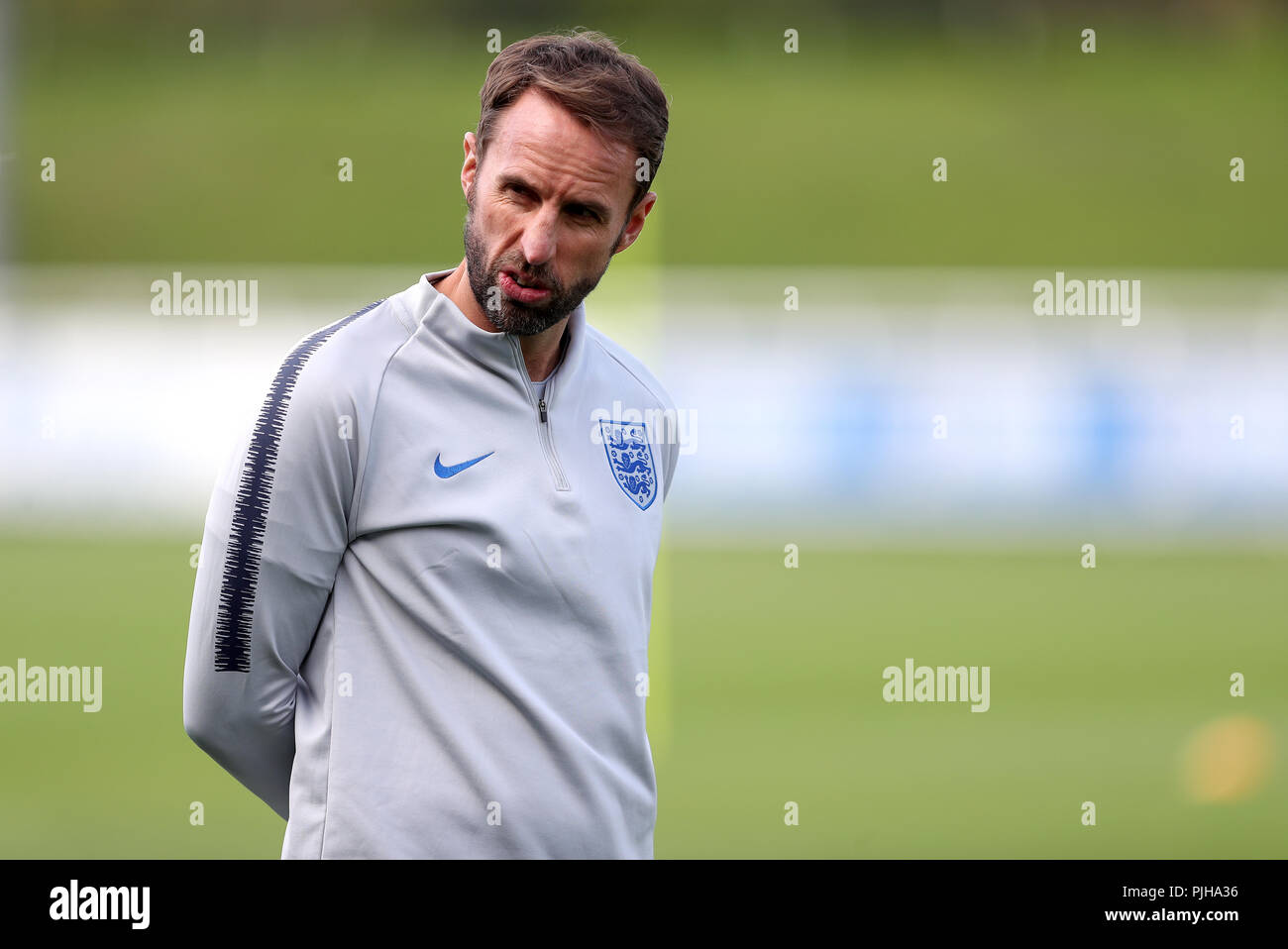 England manager Gareth Southgate during the training session at St ...