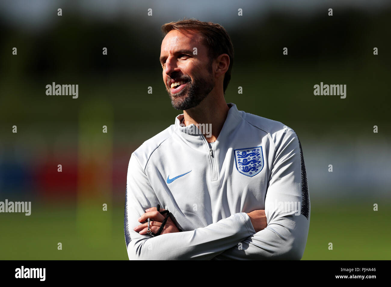 England manager Gareth Southgate during the training session at St ...