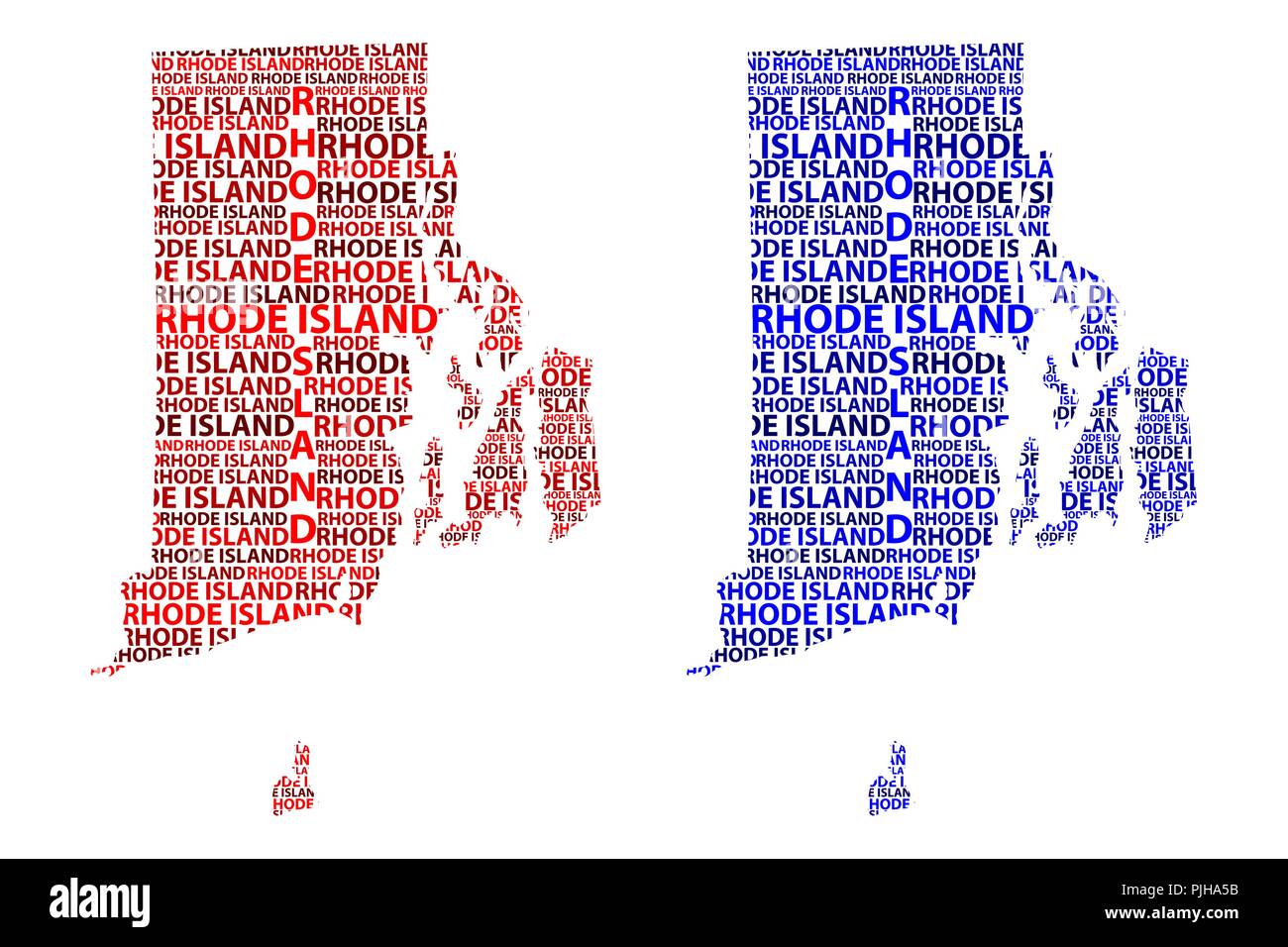 Sketch Rhode Island (United States of America) letter text map, Rhode ...