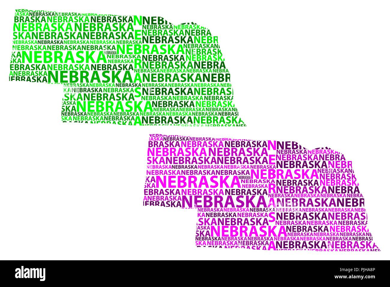 Sketch Nebraska (United States of America, Cornhusker State) letter ...