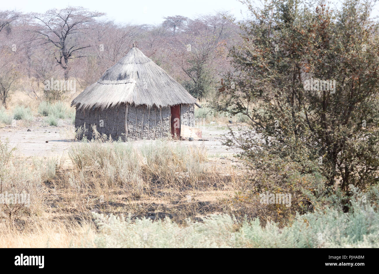Typical african house in a Namibian village (north part Stock Photo - Alamy