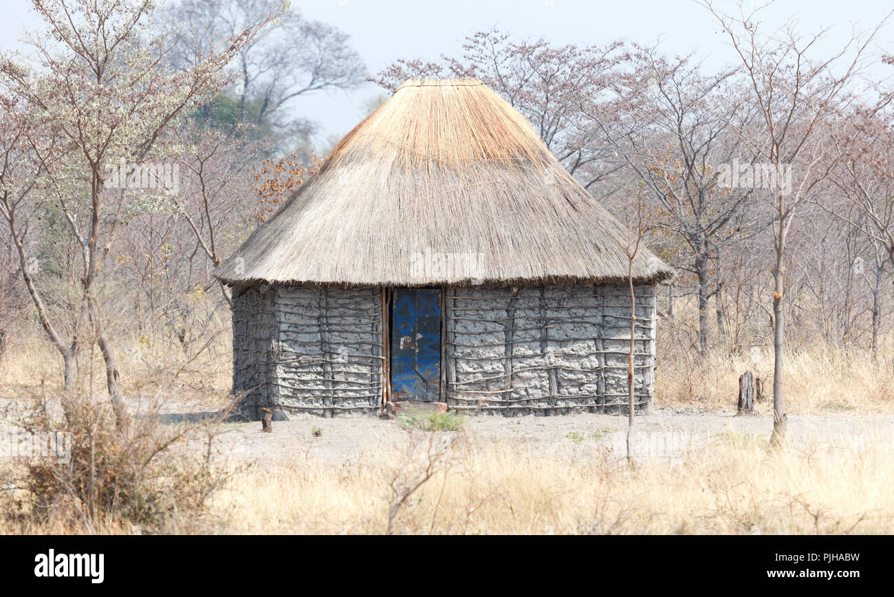 Typical african house in a Namibian village (north part Stock Photo - Alamy