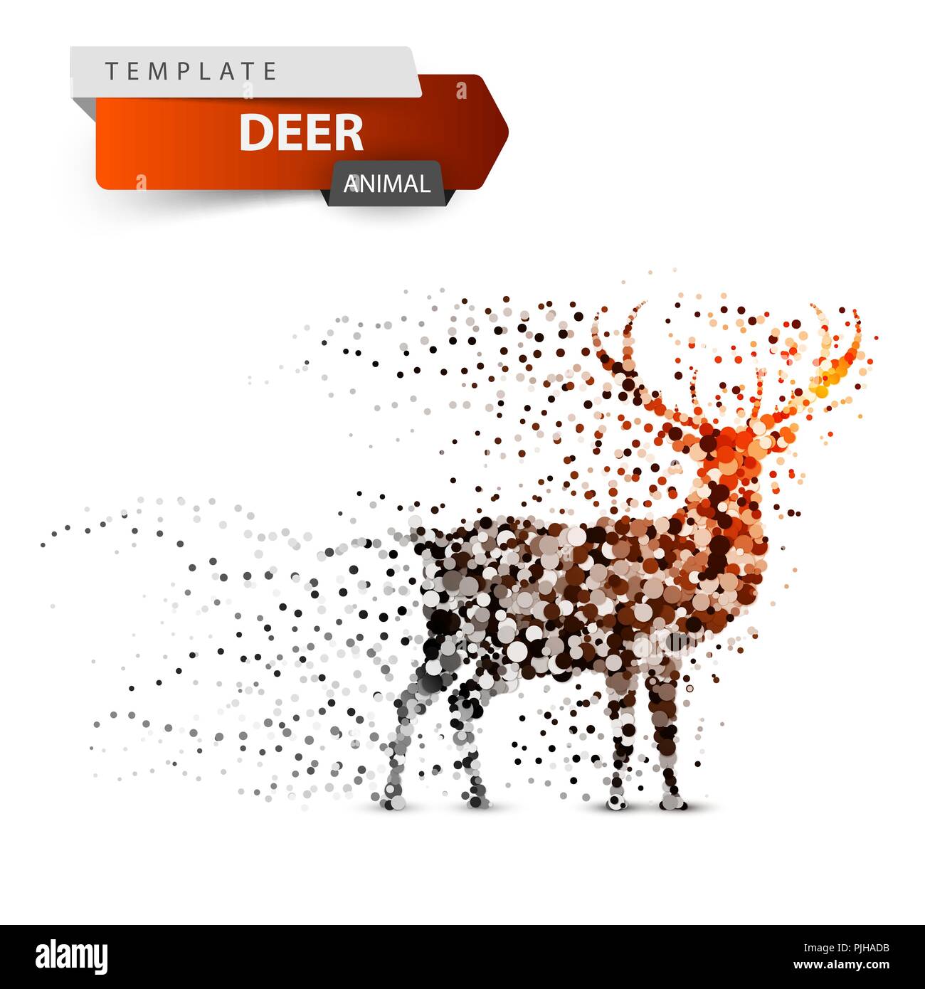 Deer dot illustration on the white background Stock Vector Image & Art ...