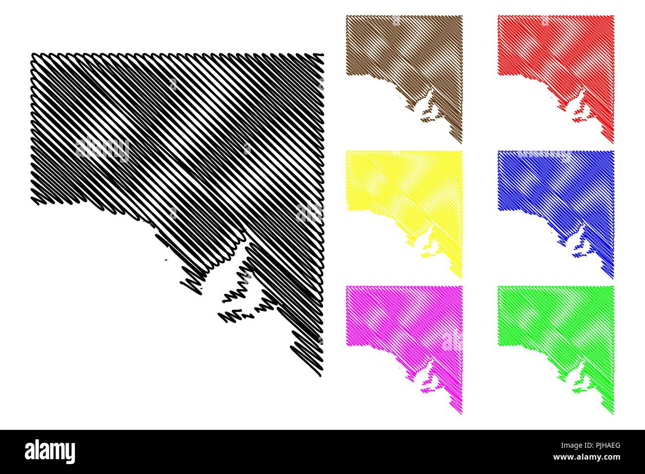 South Australia (Australian states and territories, SA) map vector ...