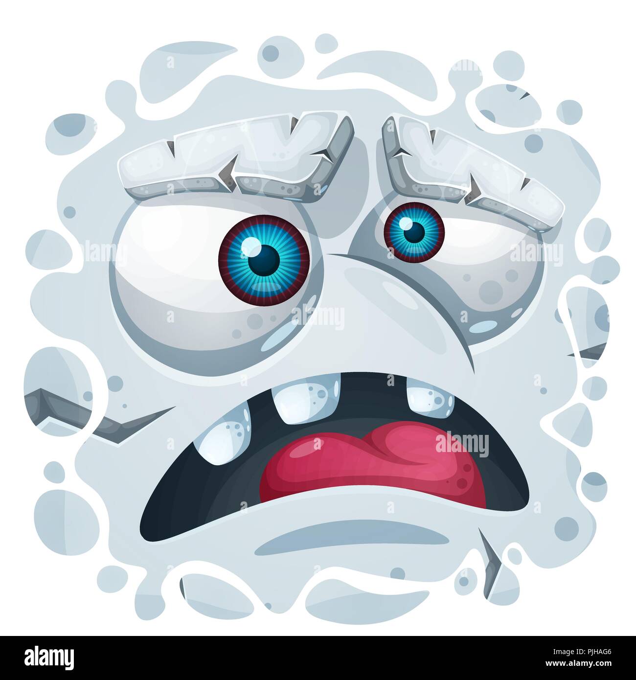 Cartoon funny, cute stone monster character. Halloween illustration ...