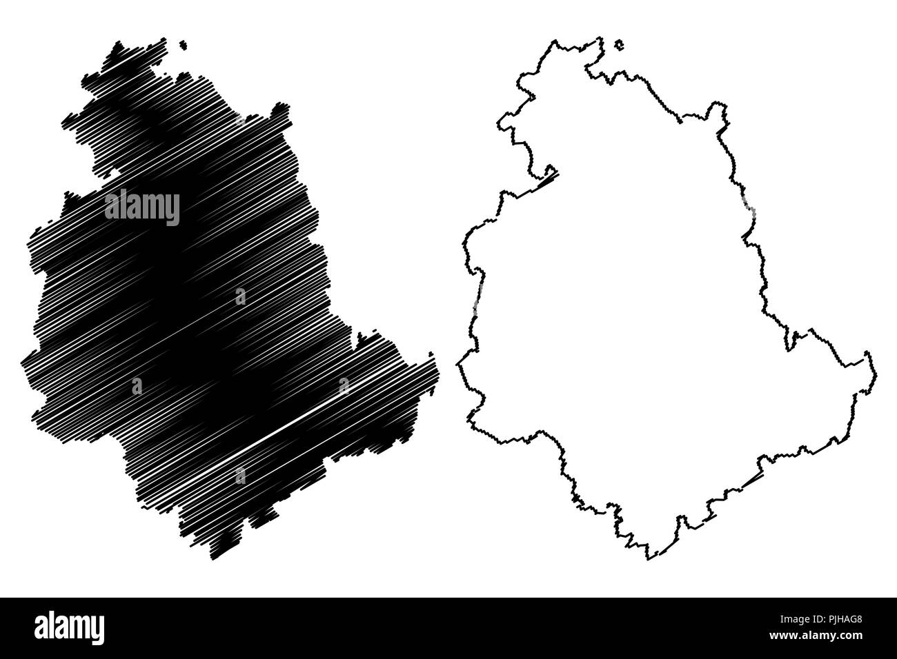 Umbria (Autonomous region of Italy) map vector illustration, scribble ...
