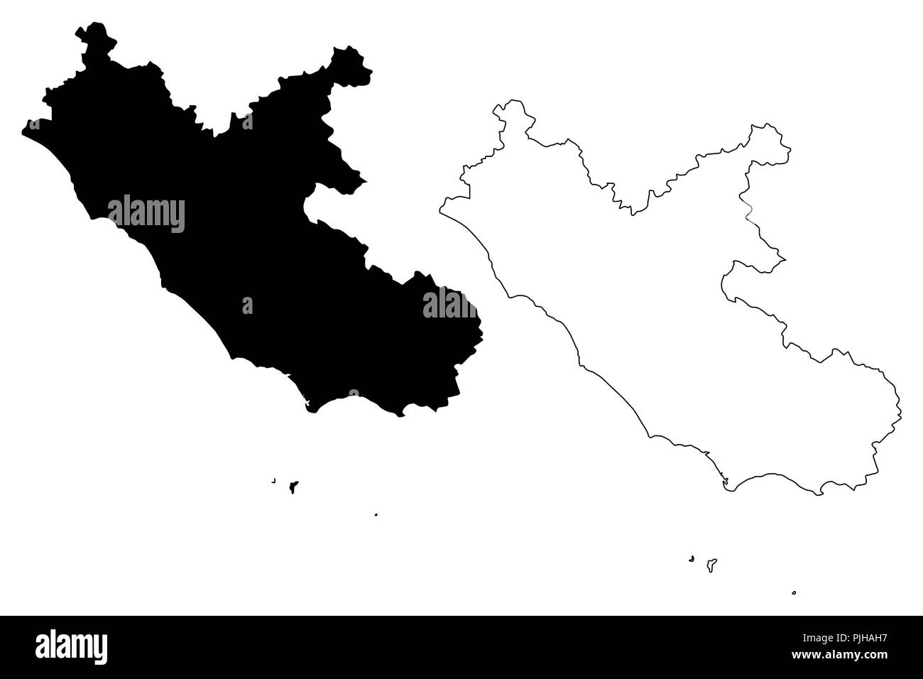 Lazio (Autonomous region of Italy) map vector illustration, scribble ...