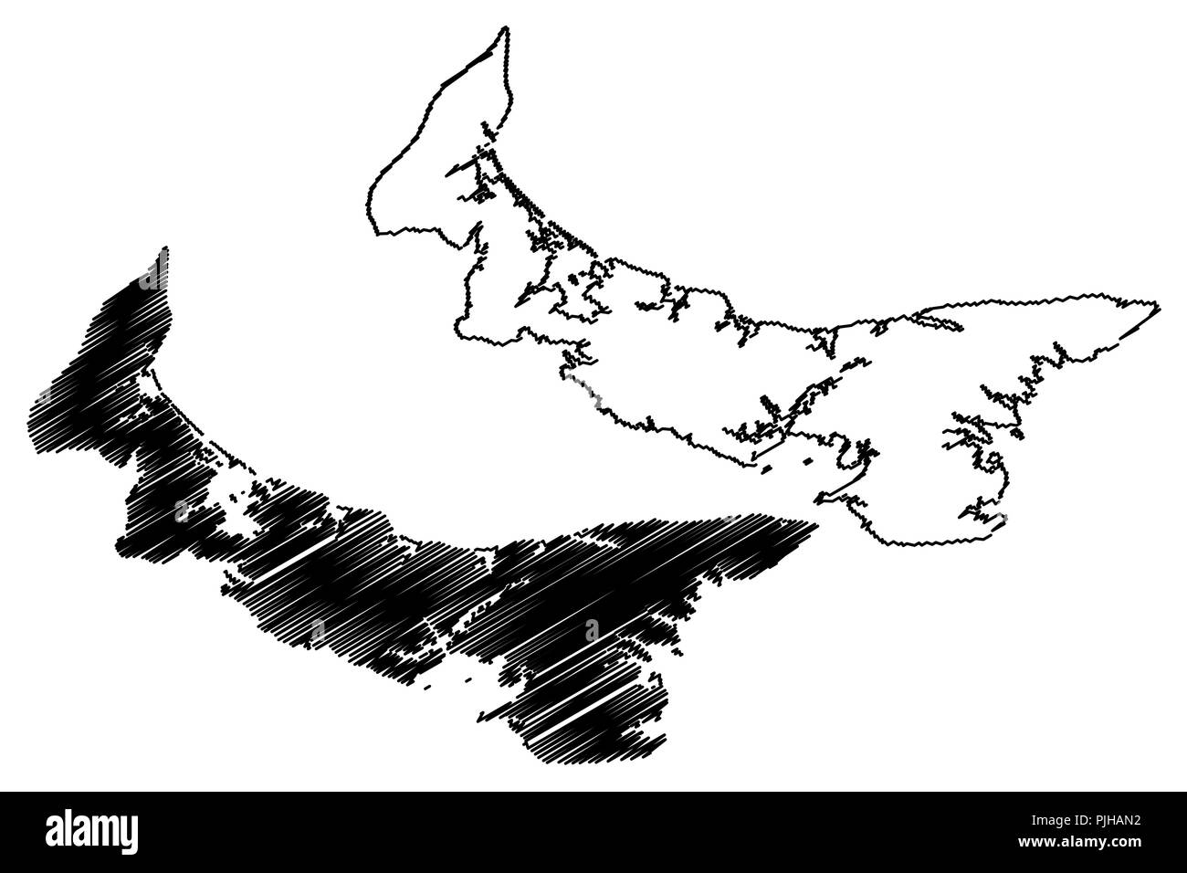 Prince edward island map hi-res stock photography and images - Alamy