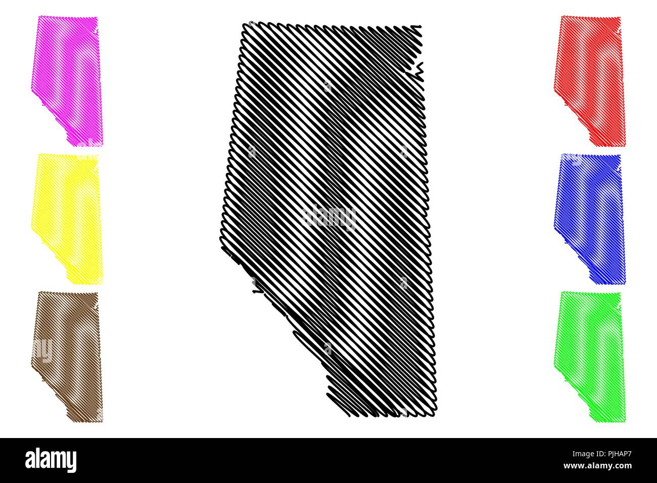 Alberta (provinces and territories of Canada) map vector illustration ...
