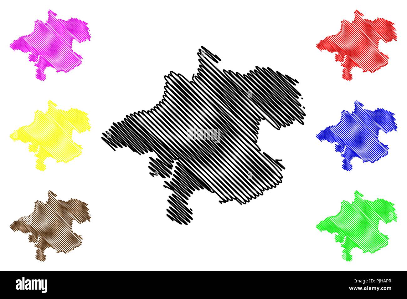 Upper Austria (Republic of Austria, Austro-Bavarian) map vector ...
