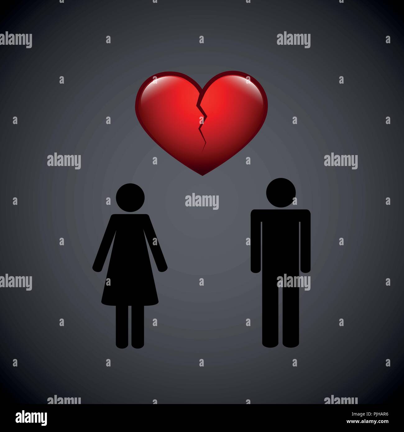 Stick man woman heart Stock Vector Images - Alamy