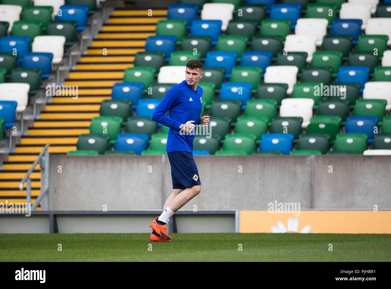 Northern Ireland striker Kyle Lafferty during the training session at ...