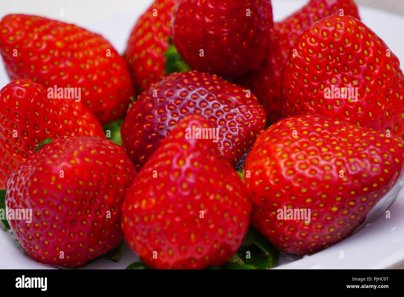 Red strawberry fruits at rural market in Cameron Highlands, Malaysia ...