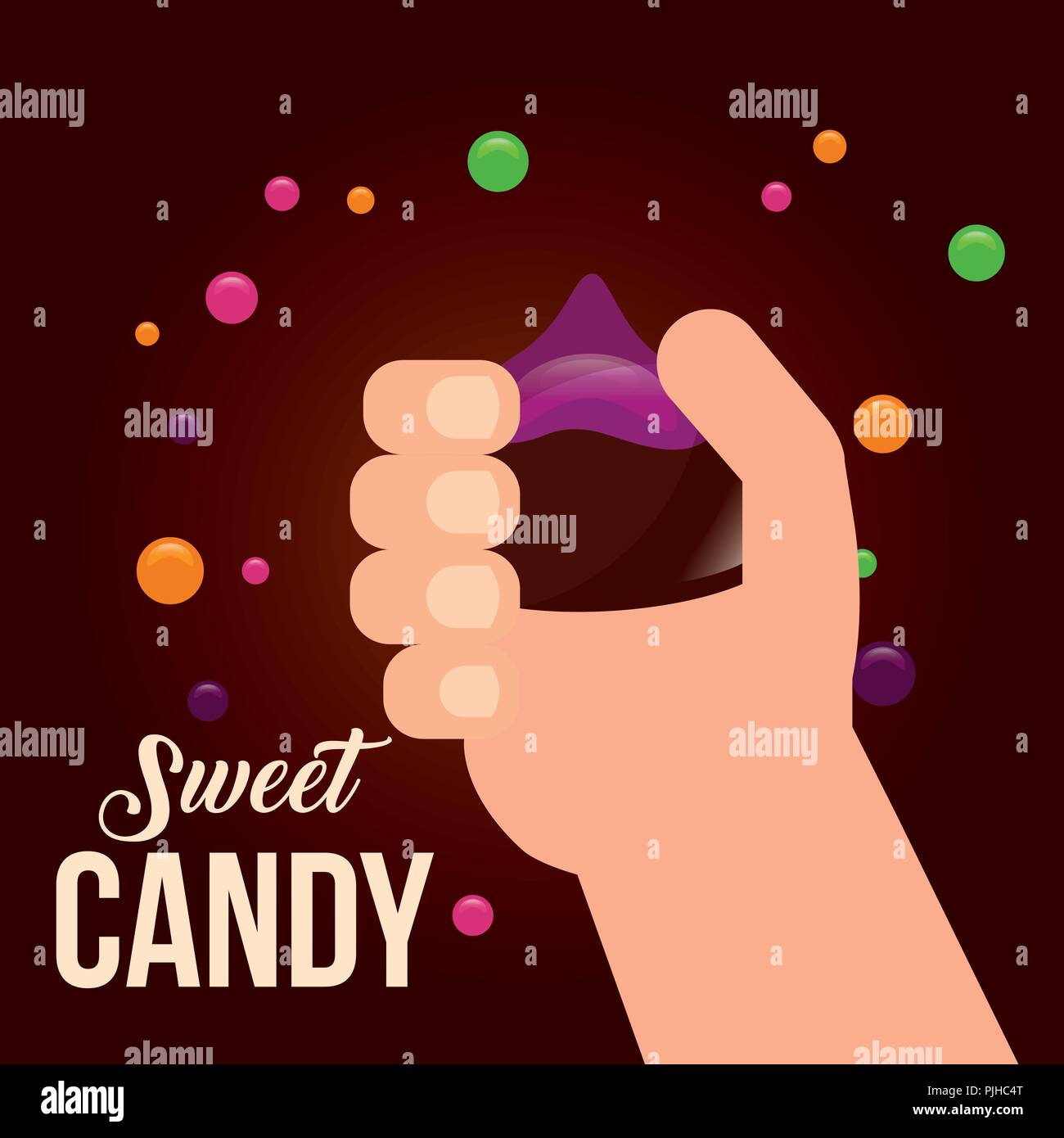 Hand holding sweets Stock Vector Images - Alamy