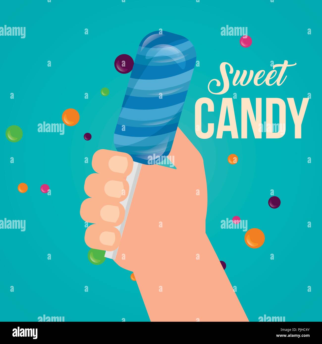 Hand holding sweets Stock Vector Images - Alamy