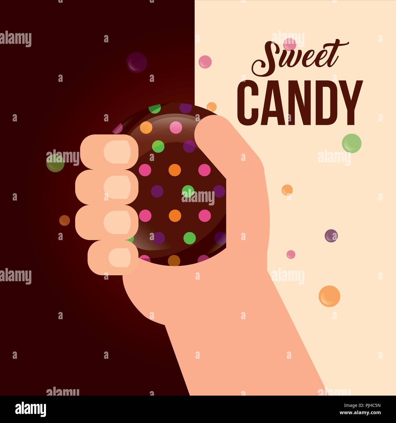 Hand holding sweets Stock Vector Images - Alamy