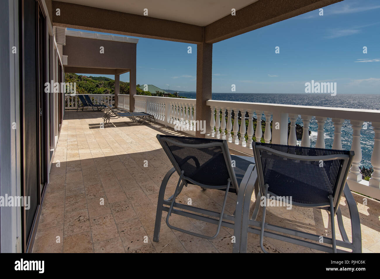 Luxury Caribbean Resort View From Veranda Stock Photo - Alamy