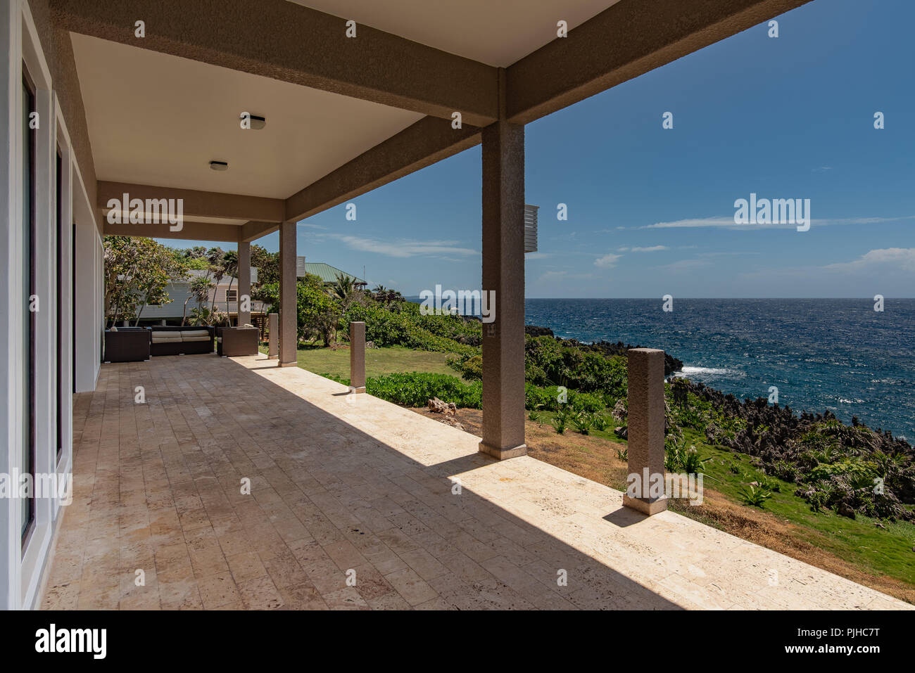Luxury Caribbean Resort View From Veranda Stock Photo - Alamy