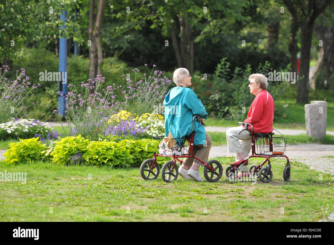Senior citizens sitting talking hi-res stock photography and images - Alamy