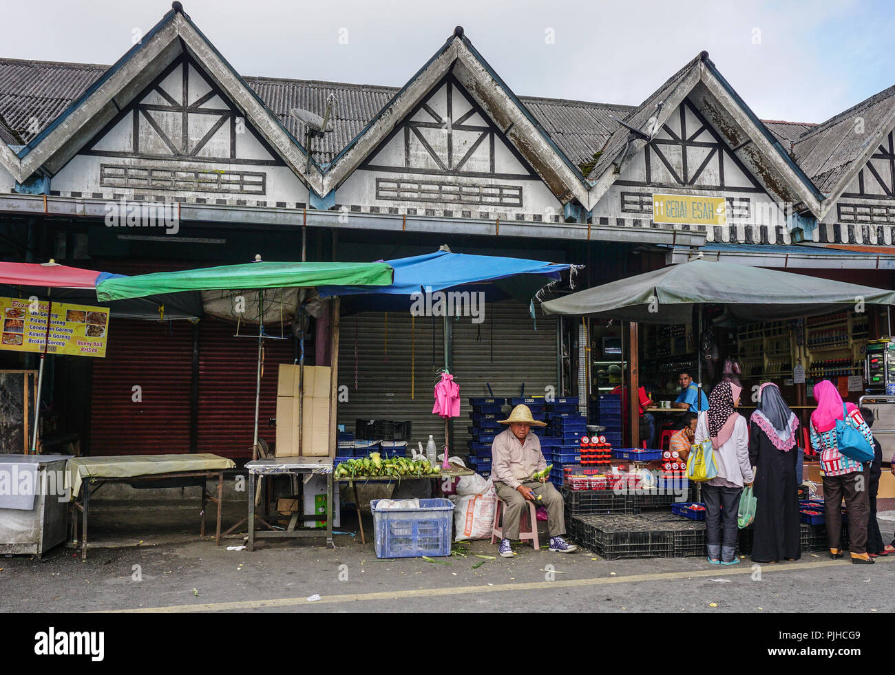 Pahang, Malaysia - Jun 22, 2014. Street market of Cameron Highlands ...