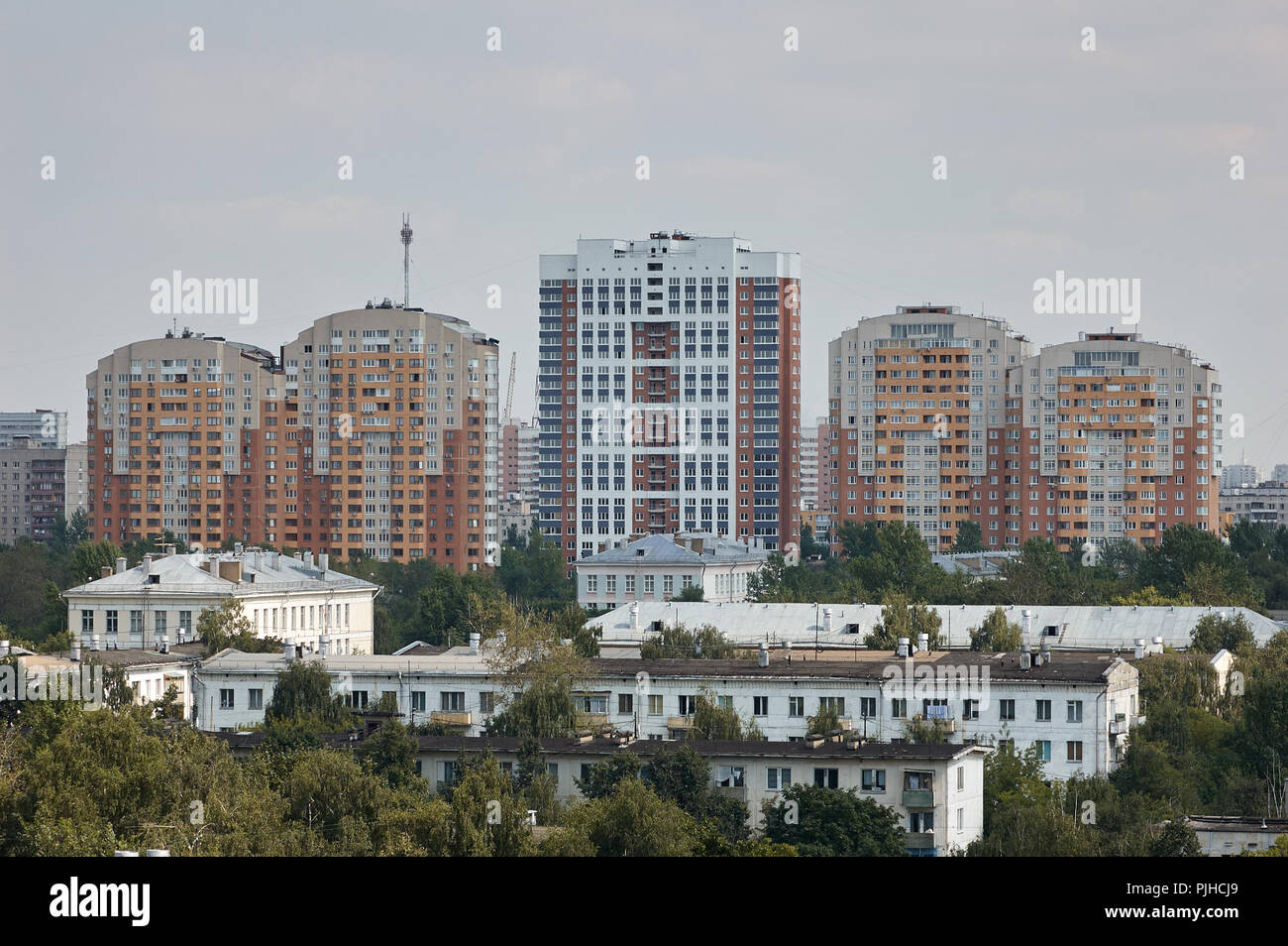 Moscow cityscape view, block of apartment buildings Stock Photo - Alamy