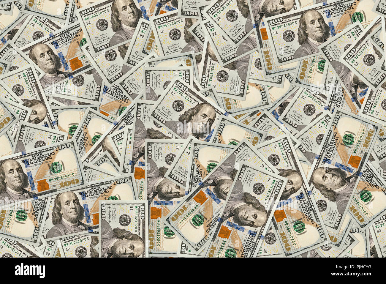 Background of 100 dollar bills. monetary texture. The richness of the ...