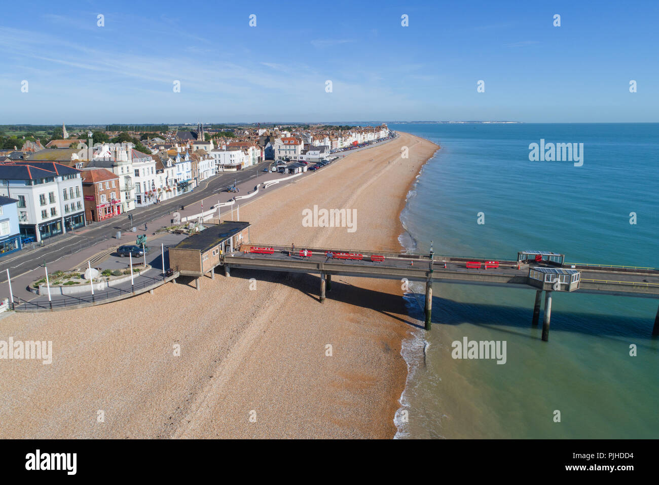 aerial view of the seafront and pier at deal on the kent coast Stock ...