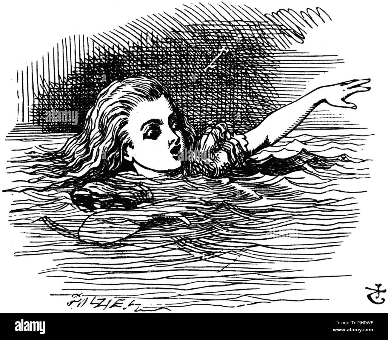 vintage john tenniel alice in wonderland illusstrator original artwork ...