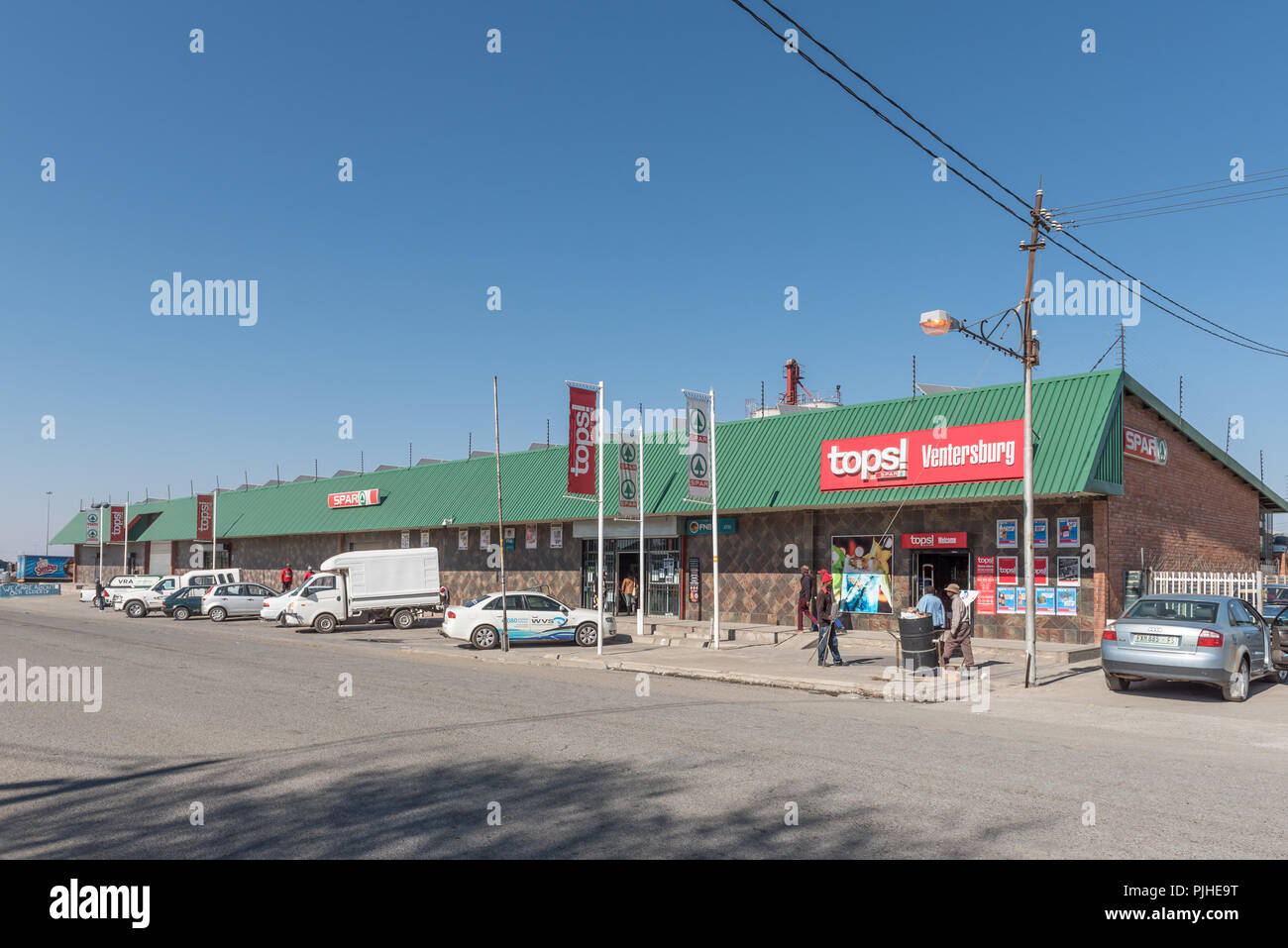 VENTERSBURG. SOUTH AFRICA, JULY 30, 2018: A street scene, with a ...