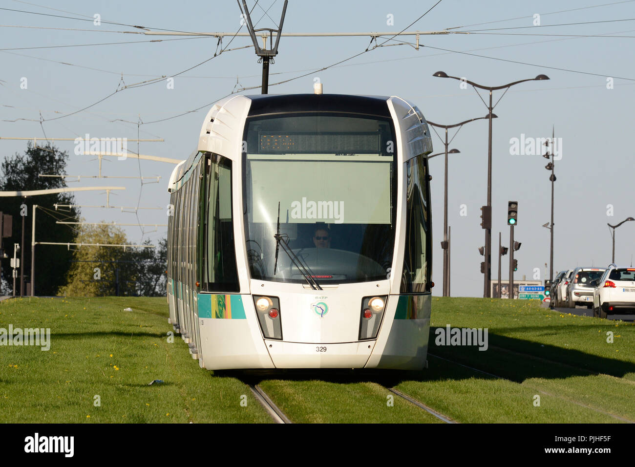 TRAMWAY, PARIS NEAR THE AVENUE DE FRANCE, Paris13, FRANCE Stock Photo ...