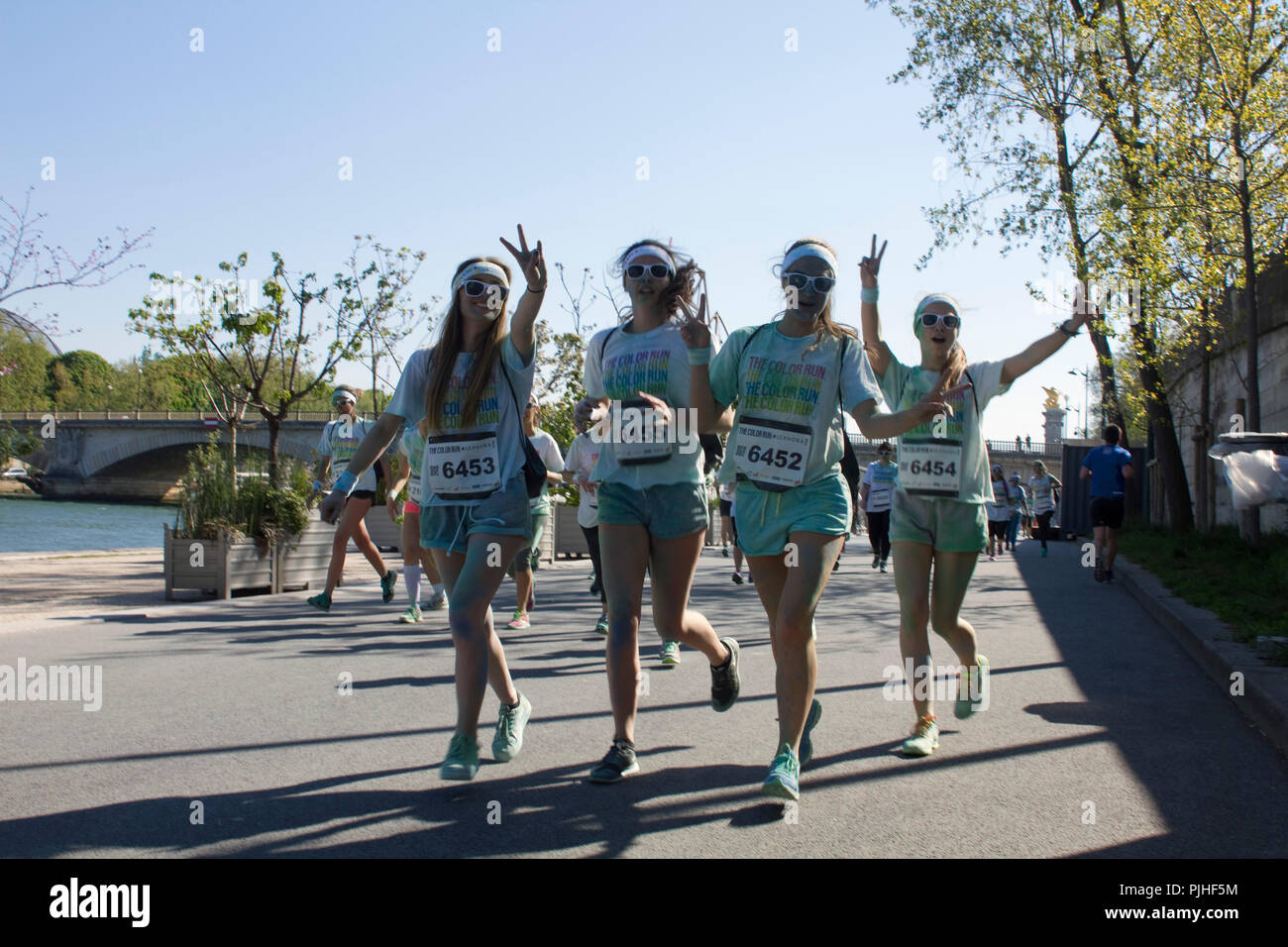 France, Paris, The Color Run, runners Stock Photo - Alamy