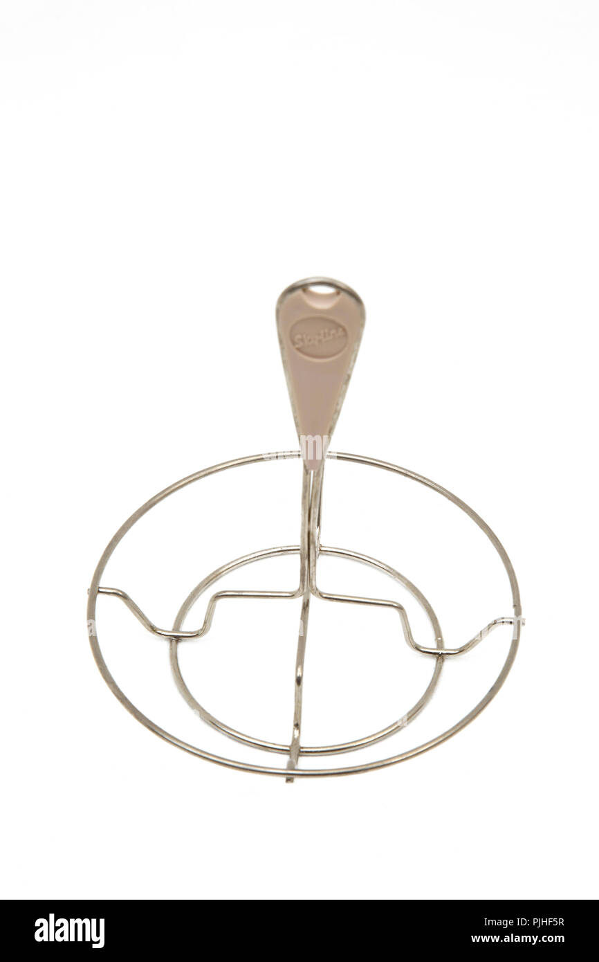 Vintage Skyline Stainless Steel Egg Holder Stock Photo - Alamy