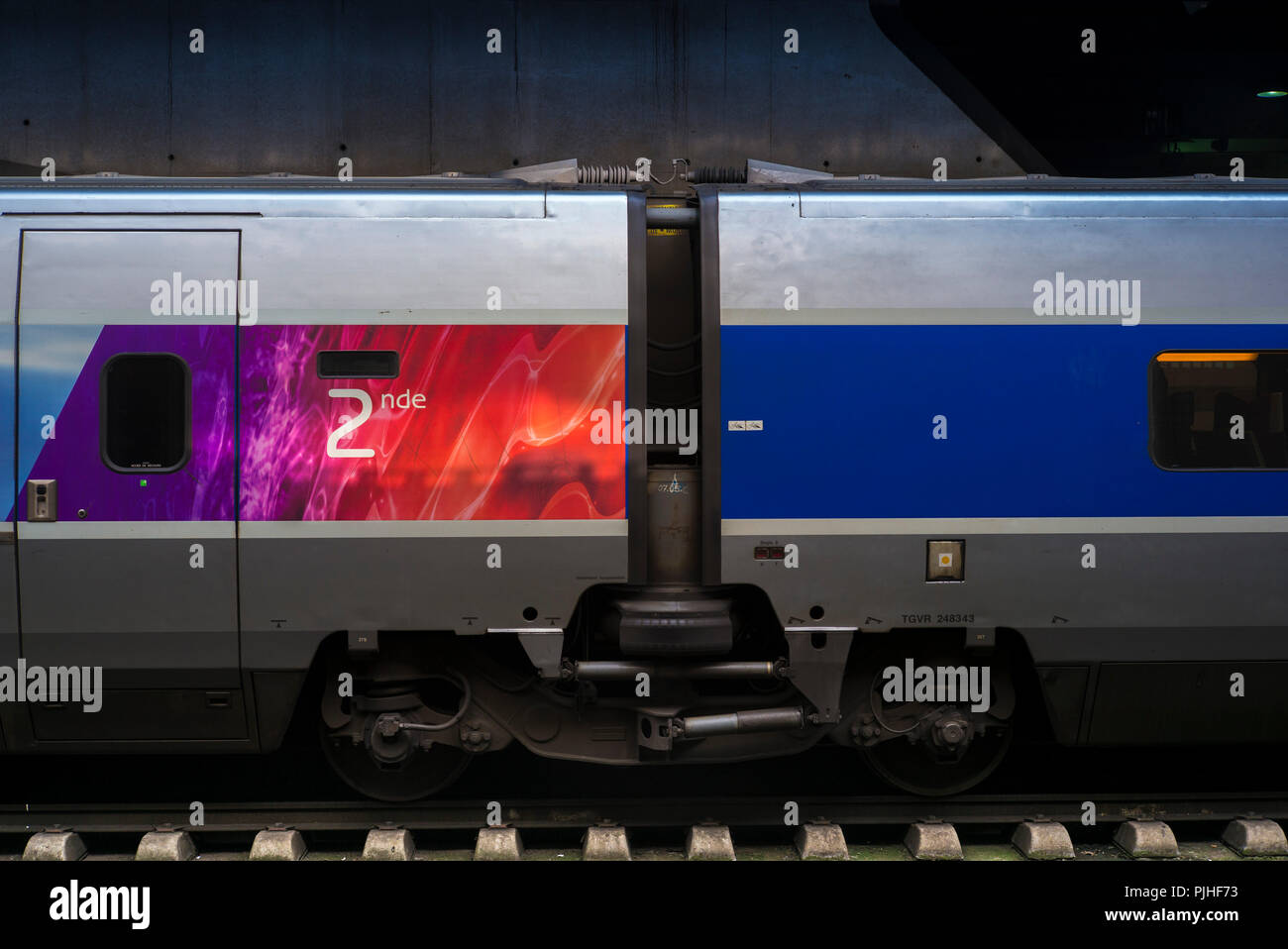 France, Paris, Gare Montparnasse, TGV (highspeed rail servie), bogie ...