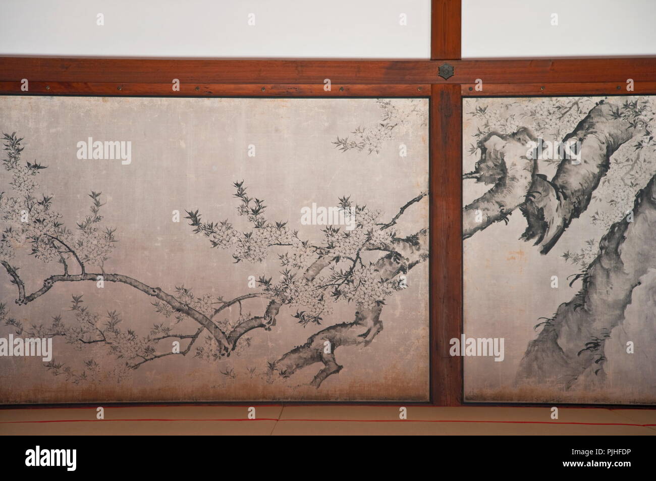 Japan, central Kyoto, Kyoto Imperial Palace, interior view showing the ...