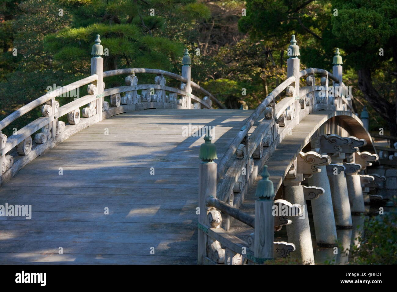 Japan, central Kyoto, Kyoto Imperial Palace, gracefully arched wooden ...