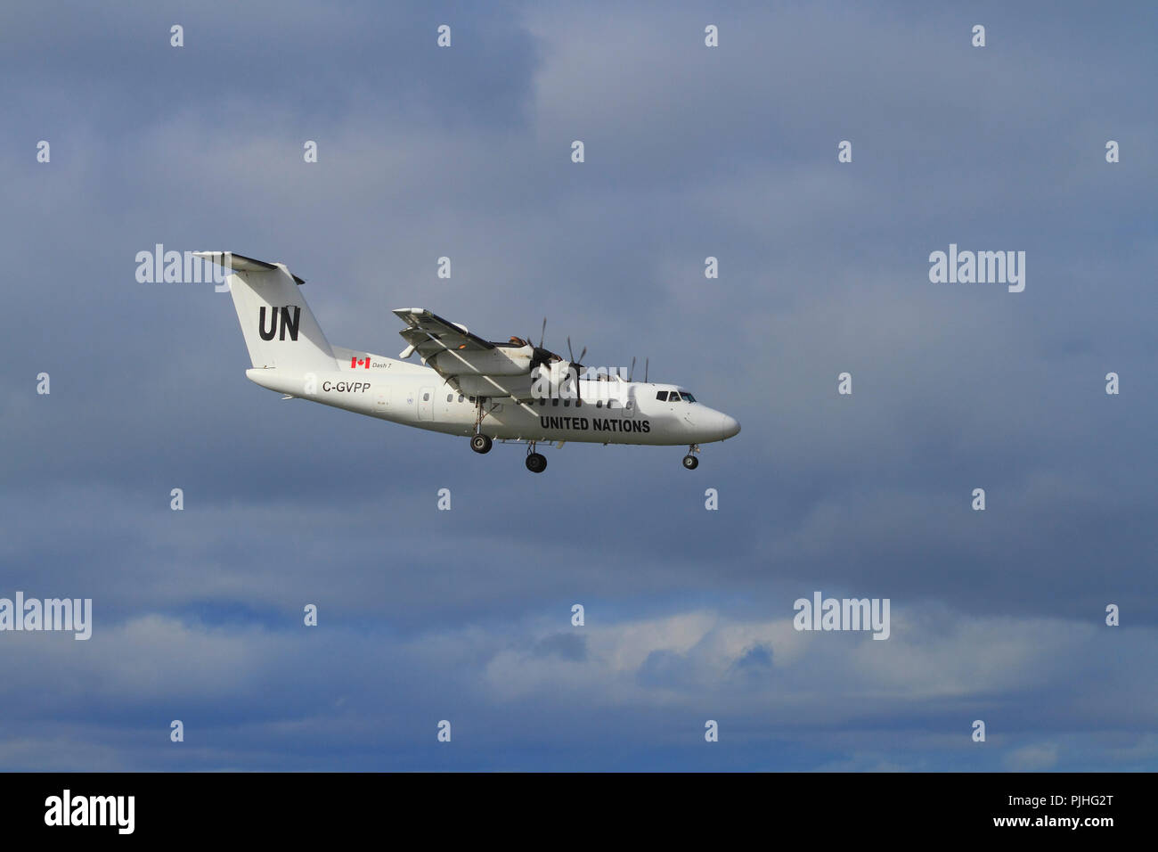 UN aircraft in the sky Stock Photo - Alamy
