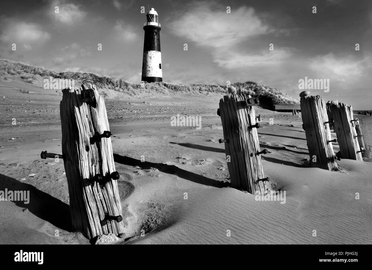 Lighthouse at Spurn Point Stock Photo - Alamy