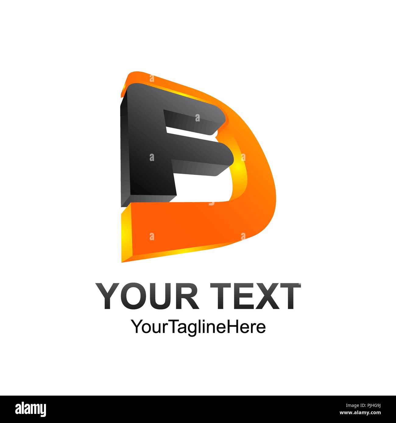 3D Letter FD initial alphabet logo design template element Stock Vector ...