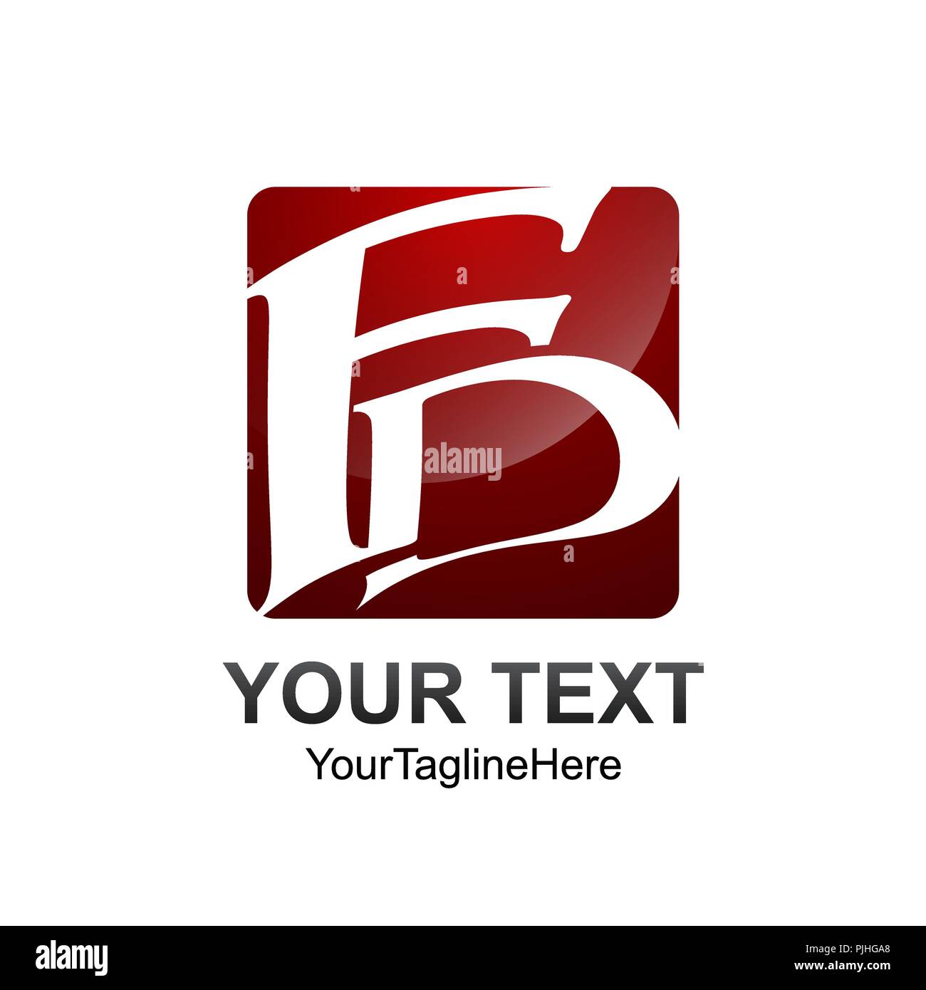 Square Letter FD initial alphabet logo design template element Stock ...