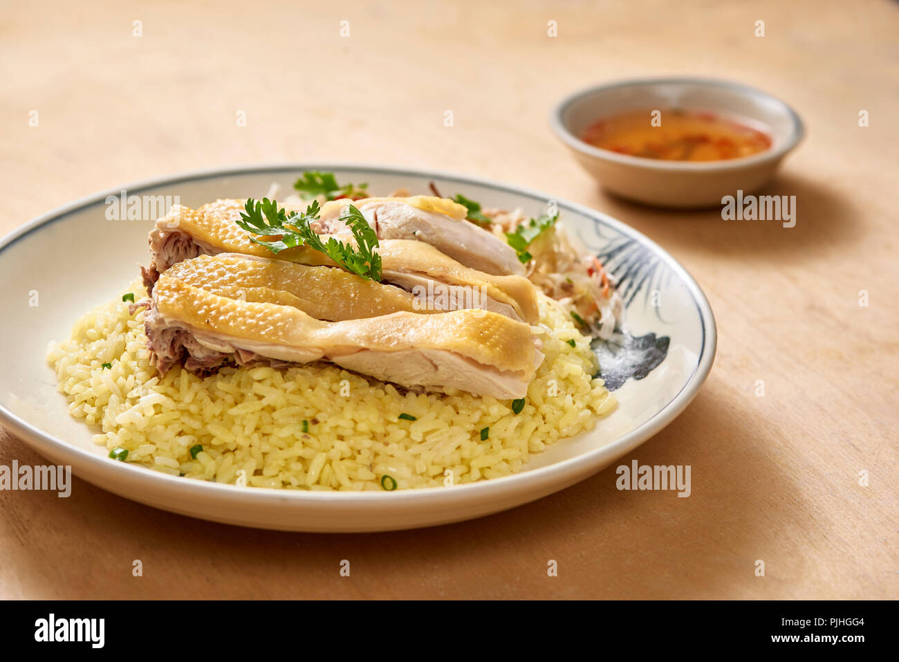 Hoi An chicken rice , Vietnam gourmet steamed chicken with rice Stock ...