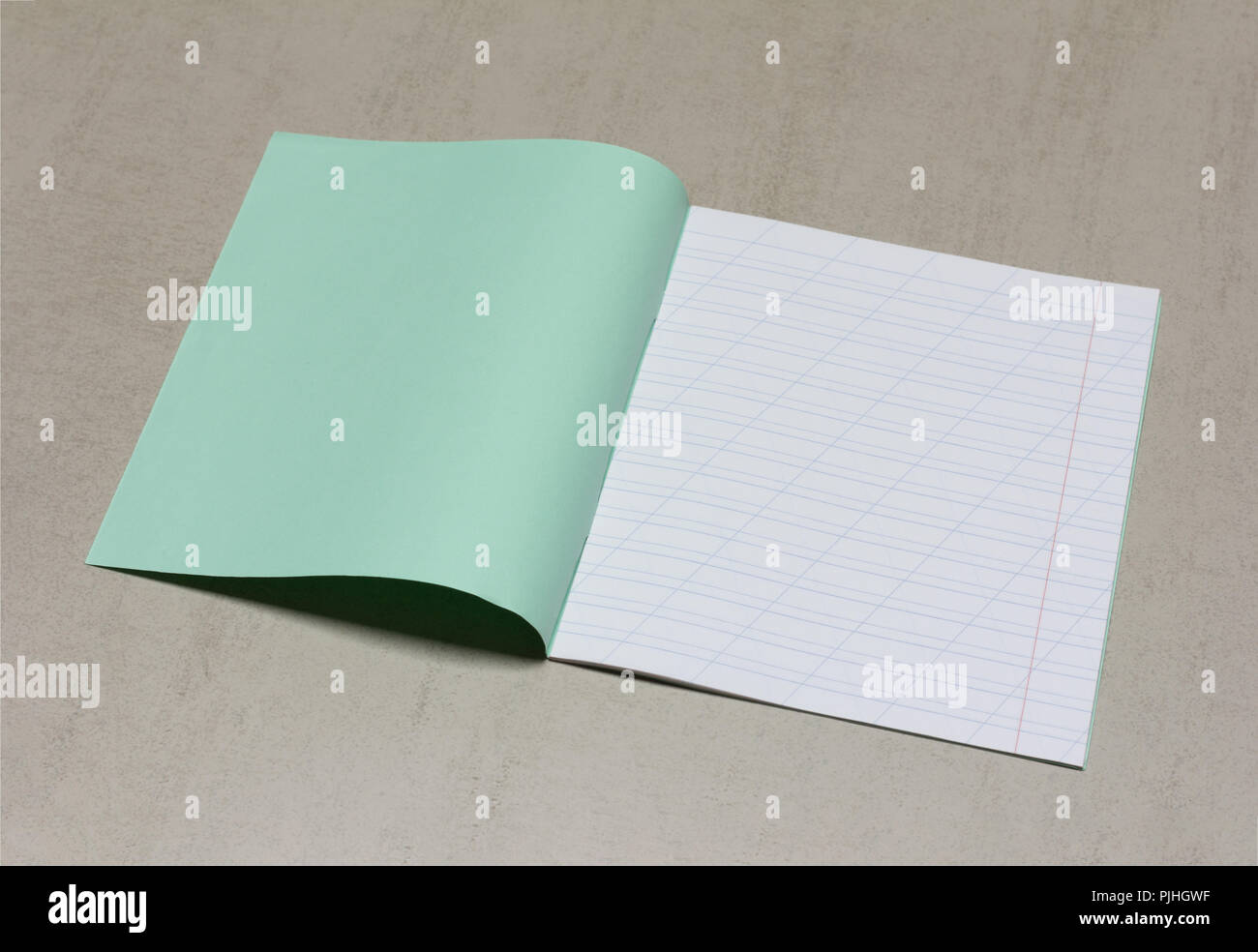 open school notebook in a narrow line with a slash for learning ...