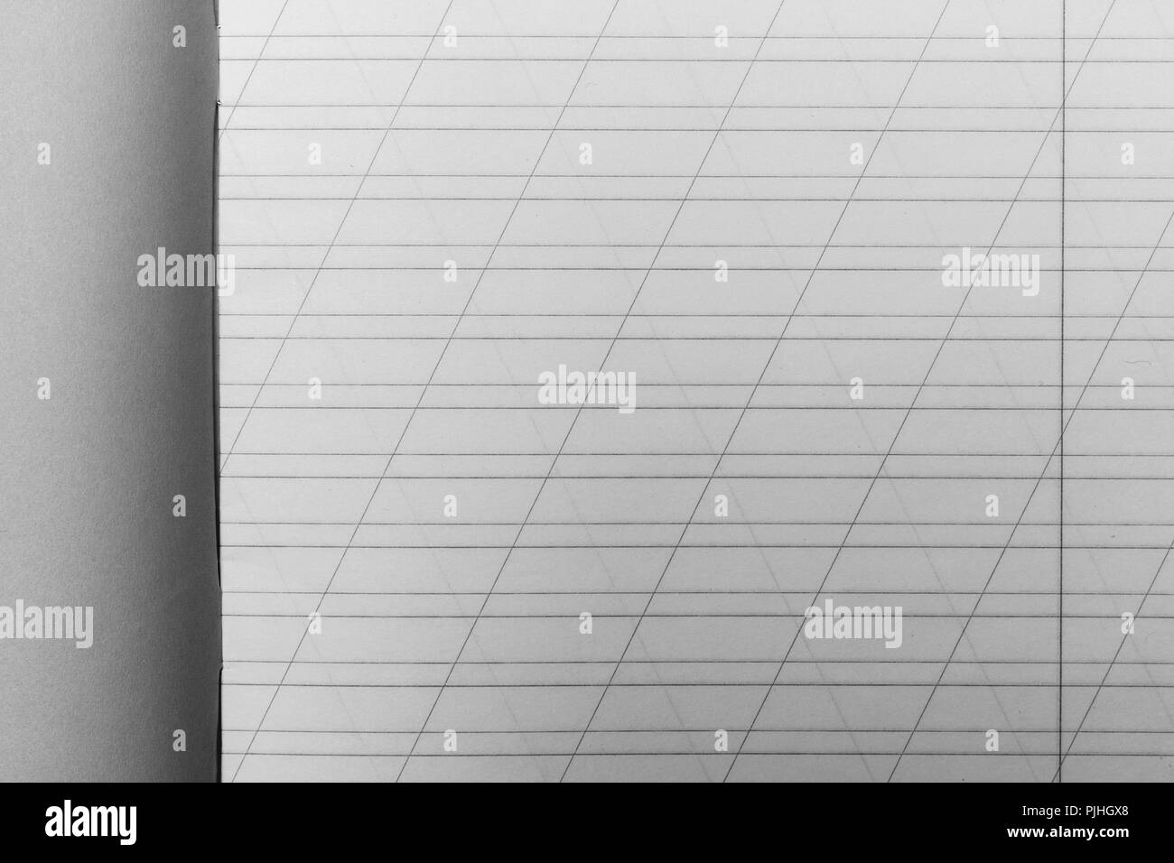 open school notebook in a narrow line with a slash for learning ...