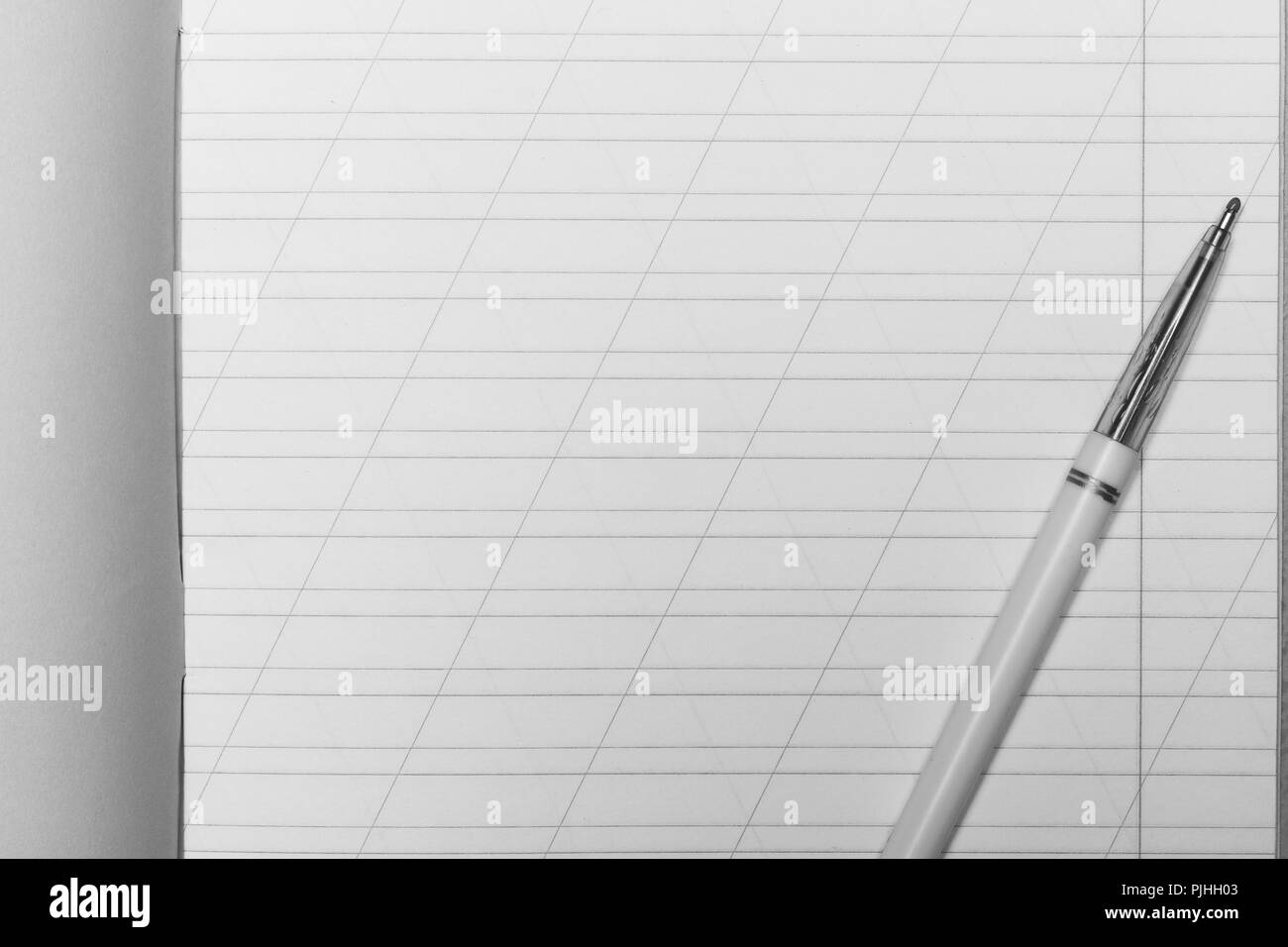 open school notebook in a narrow line with a slash for learning ...