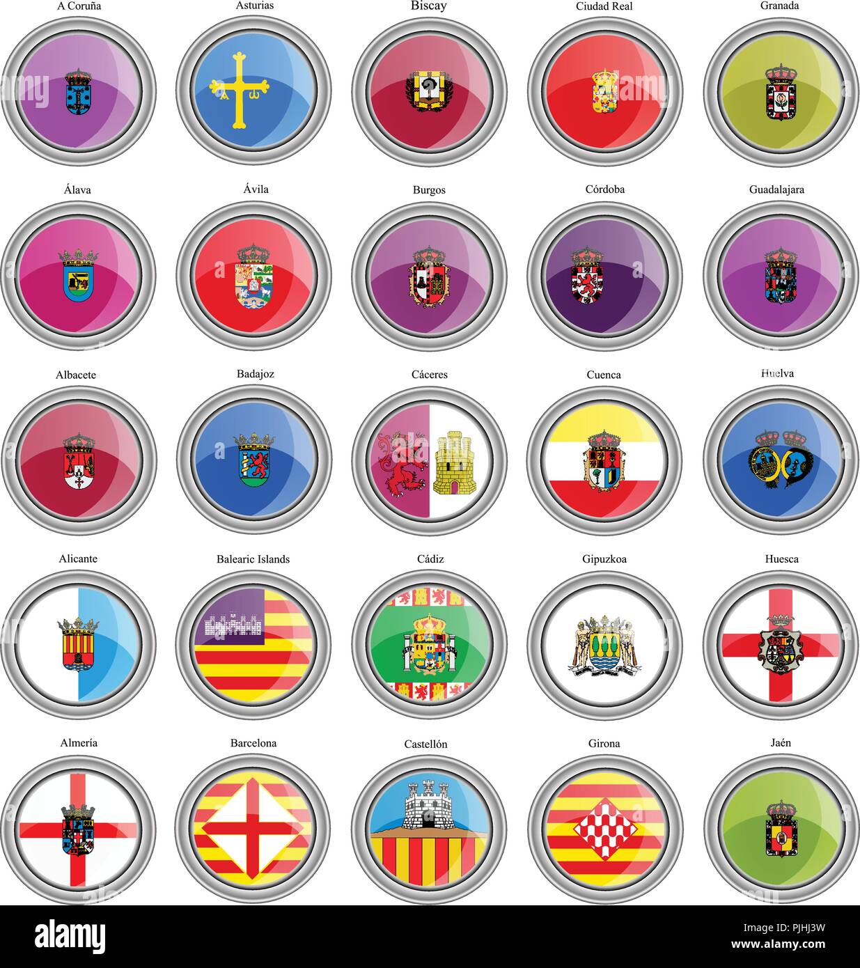 Set of icons. Provinces of Spain flags. Vector Stock Vector Image & Art ...