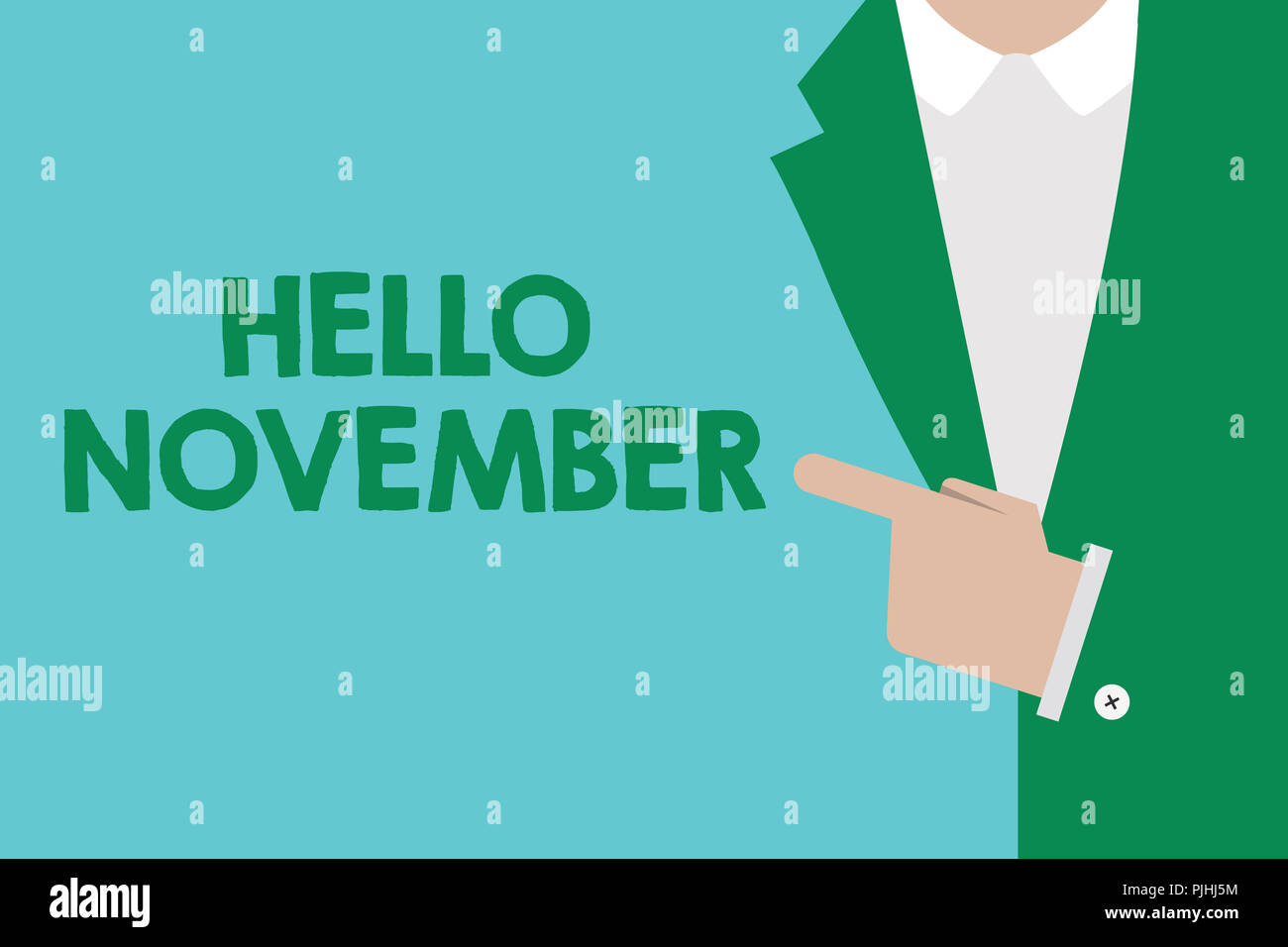 Conceptual hand writing showing Hello November. Business photo ...